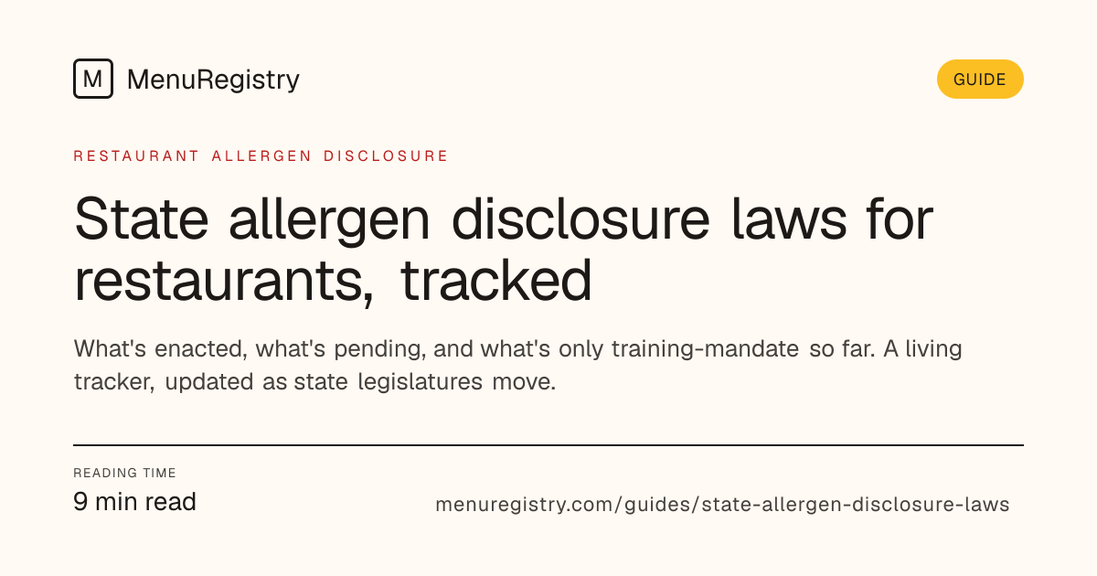 State-by-State Restaurant Allergen Disclosure Laws (Tracker ...